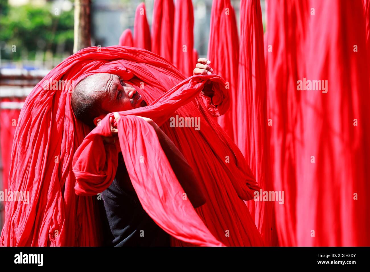 Narayanganj, Bangladesh - October 17, 2020: An aerial view of Garments ...
