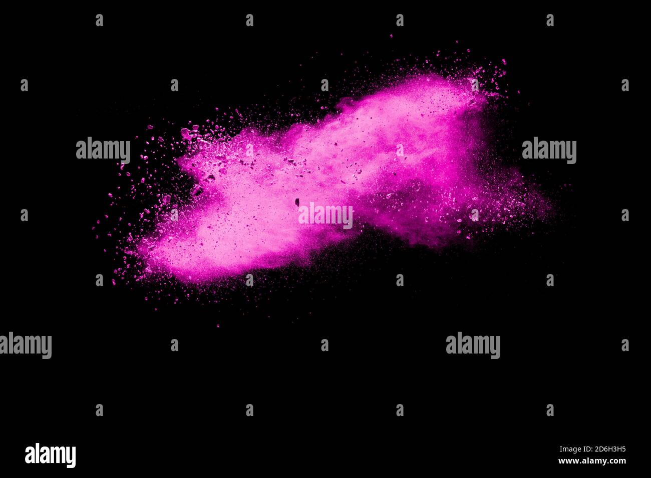 Pink dust particles splash on black background.Pink powder splash Stock ...