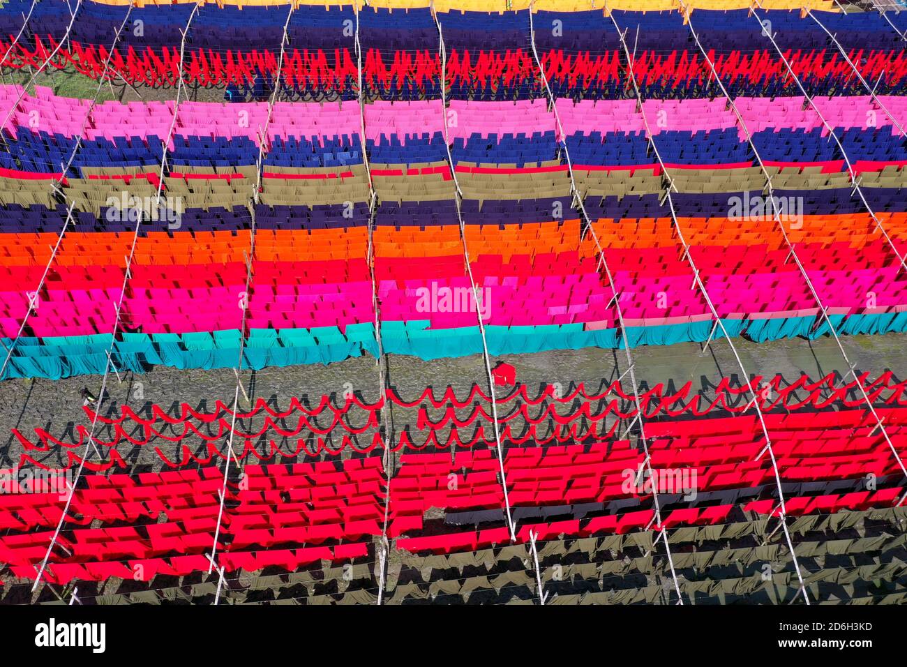 Narayanganj, Bangladesh - October 17, 2020: An aerial view of Garments ...