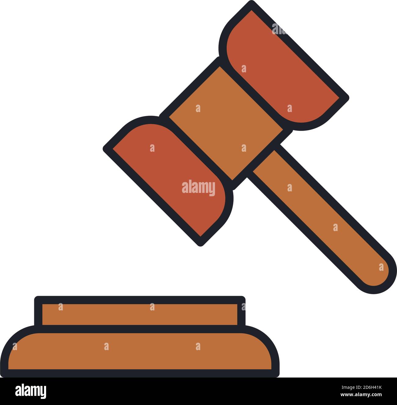 law hammer line and fill style icon design, justice legal and human ...