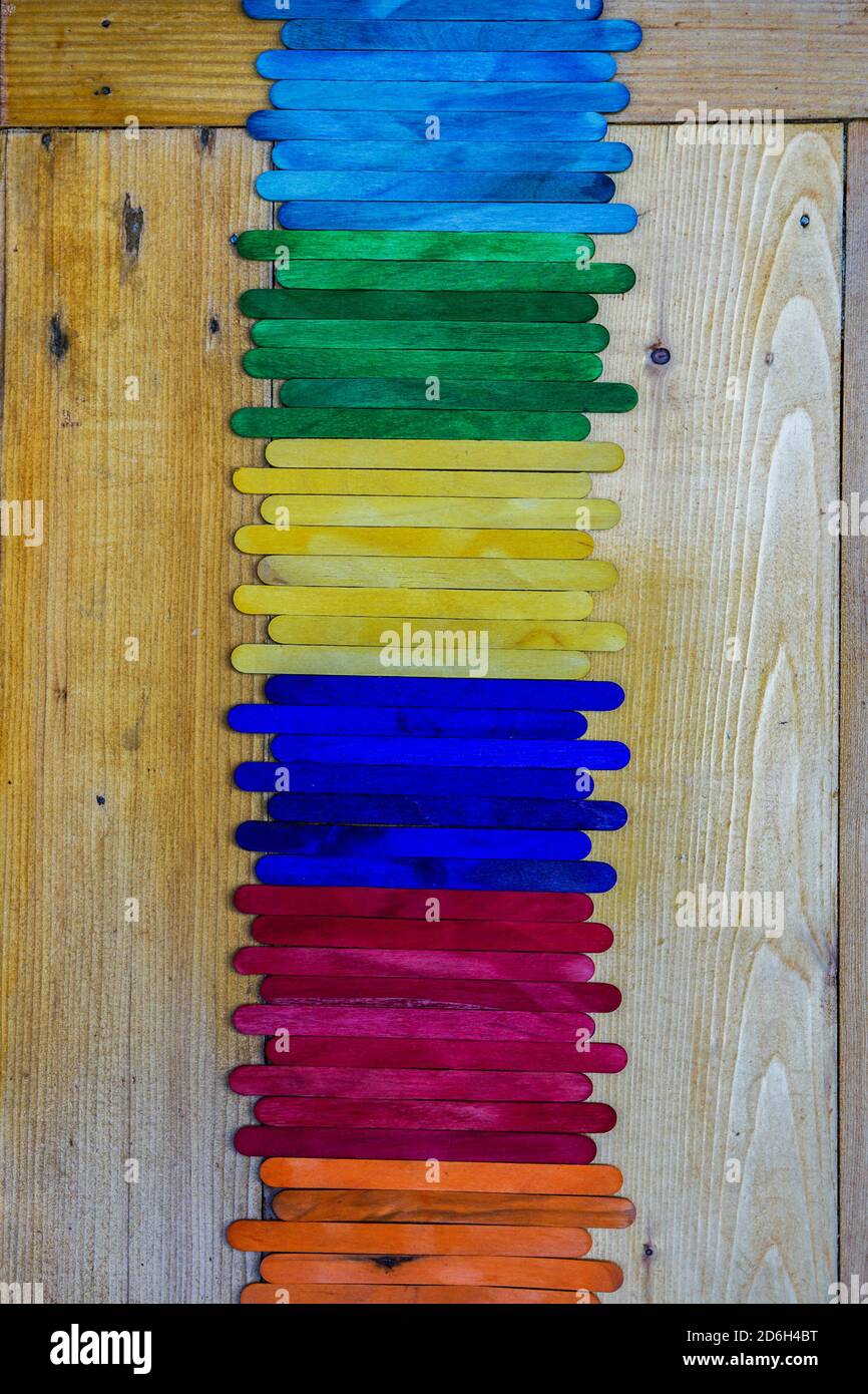 colorful stick wood on top for wallpaper and background Stock Photo - Alamy