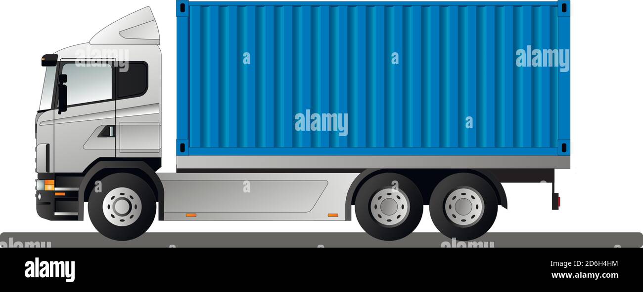 Container truck side view Stock Vector Images - Alamy