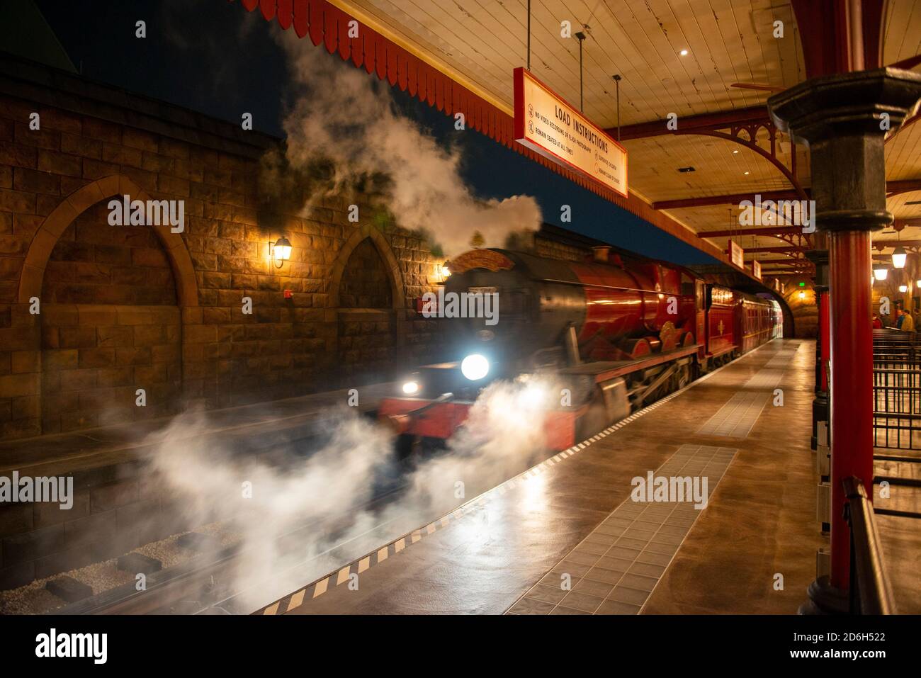 Locomotive of Hogwarts Railways at Hogsmeade Station in the Wizarding ...