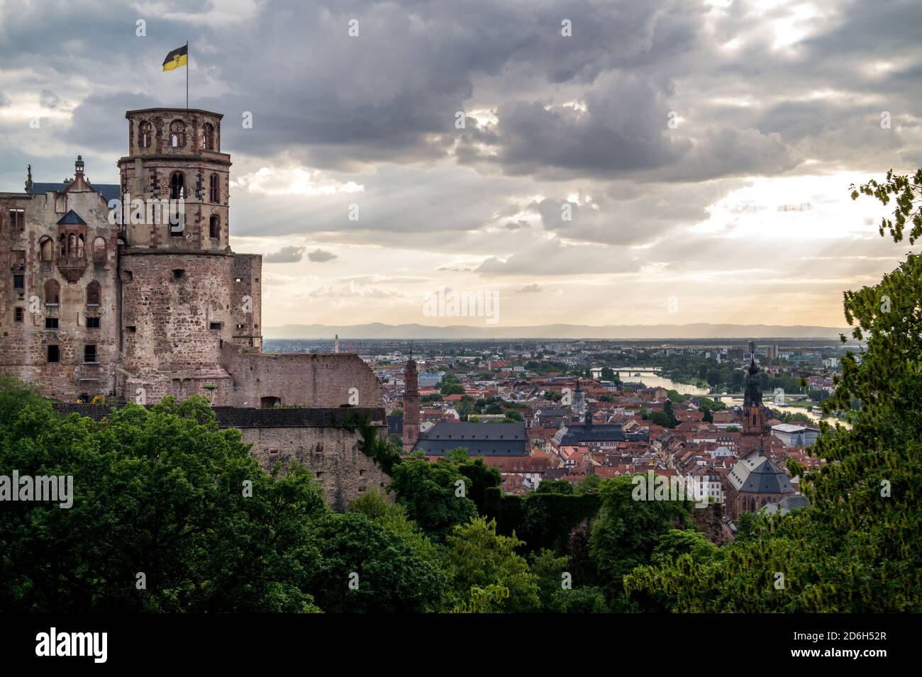 Heidelberg old town and castle Stock Photo - Alamy