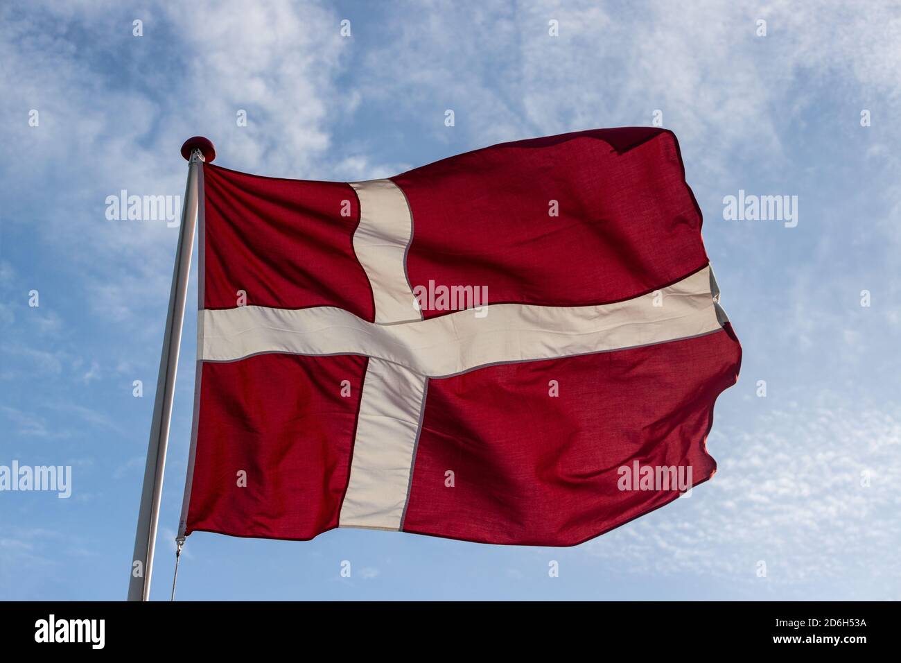 Blue sky background with denmark flag hi-res stock photography and ...