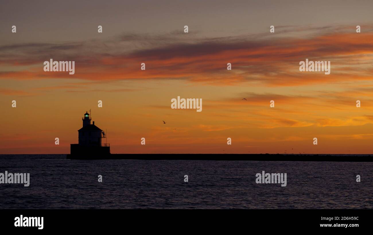 The Superior Entry Lighthouse on Wisconsin Point at the natural ...