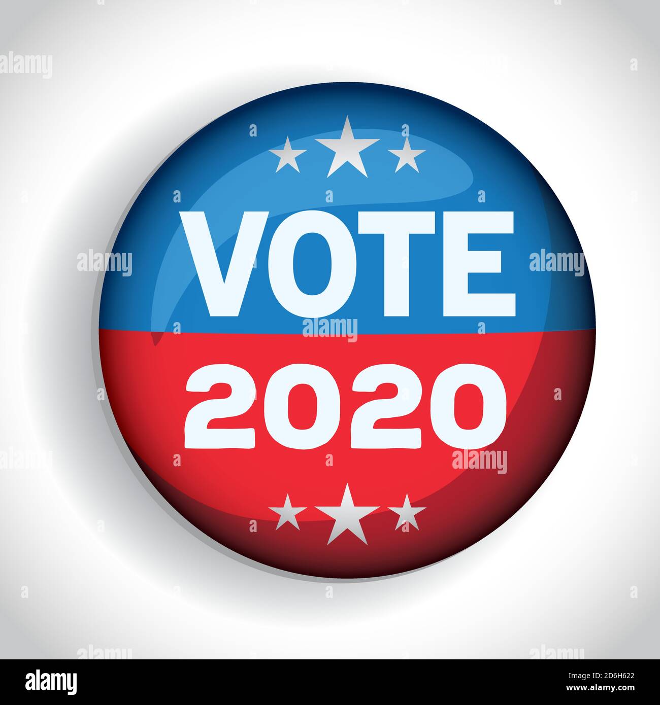 Presidential election usa vote 2020 button with stars vector design ...