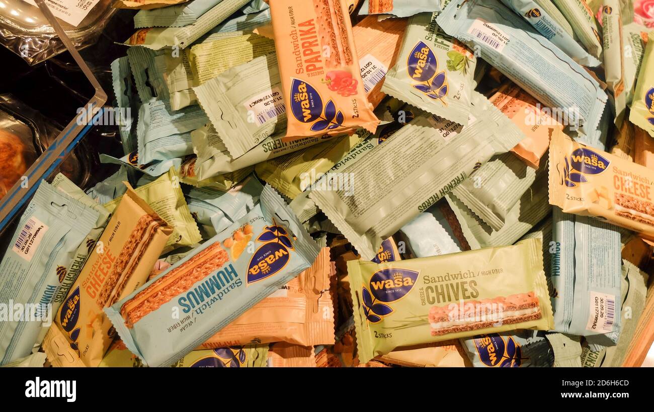 Sandwich knäckebröd Wasa. Swedish crunchy bread, in Swedish knäckebröd ...