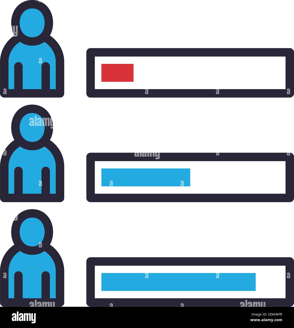 President election progress line and fill style icon design, vote ...
