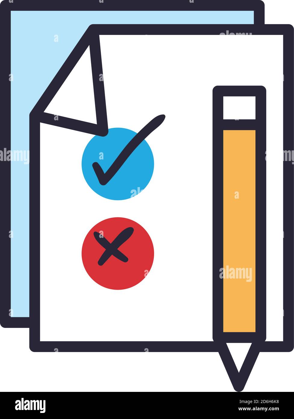 Vote paper with pencil line and fill style icon design, President ...