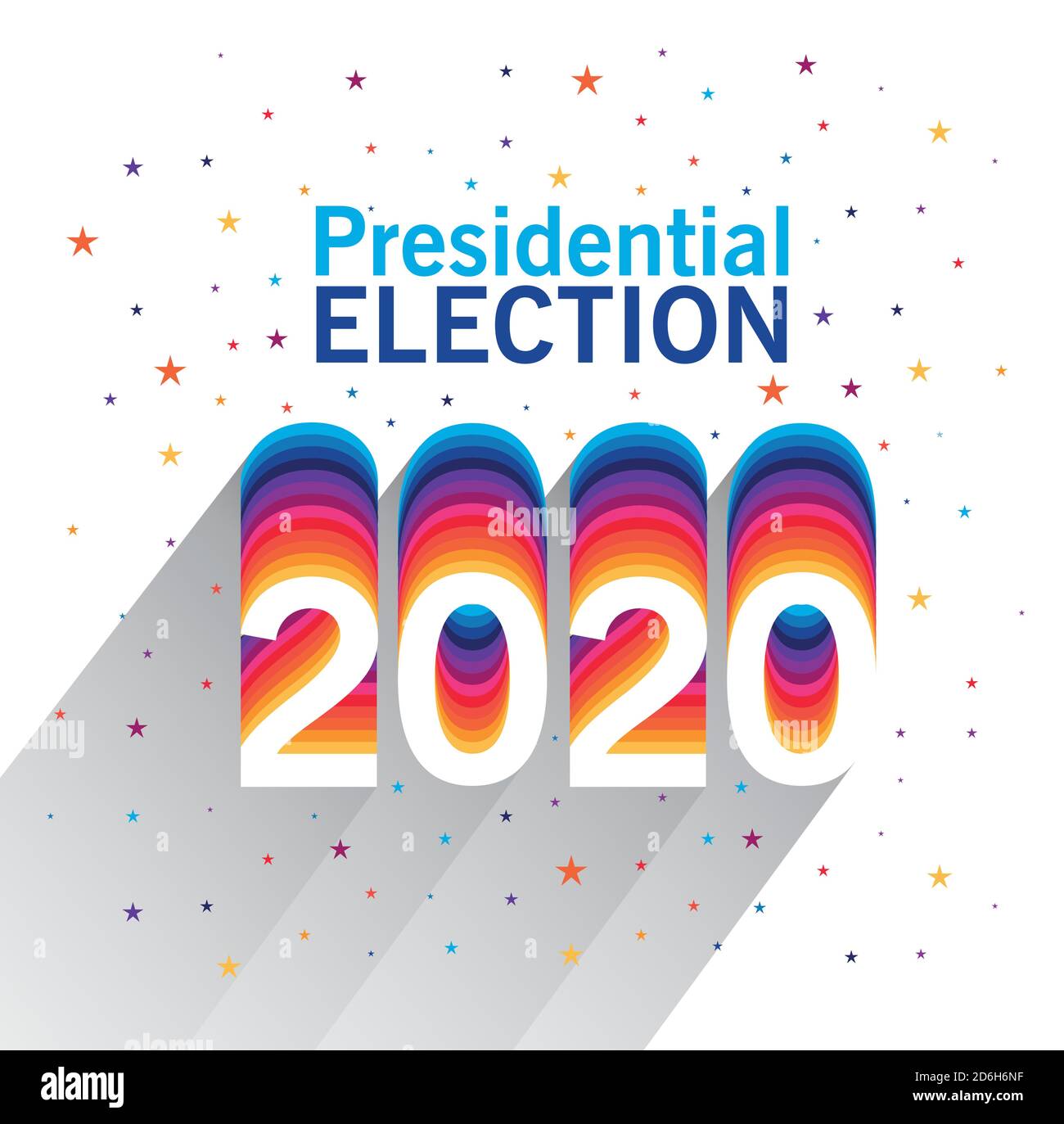 Presidential election 2020 with colored stars vector design Stock ...