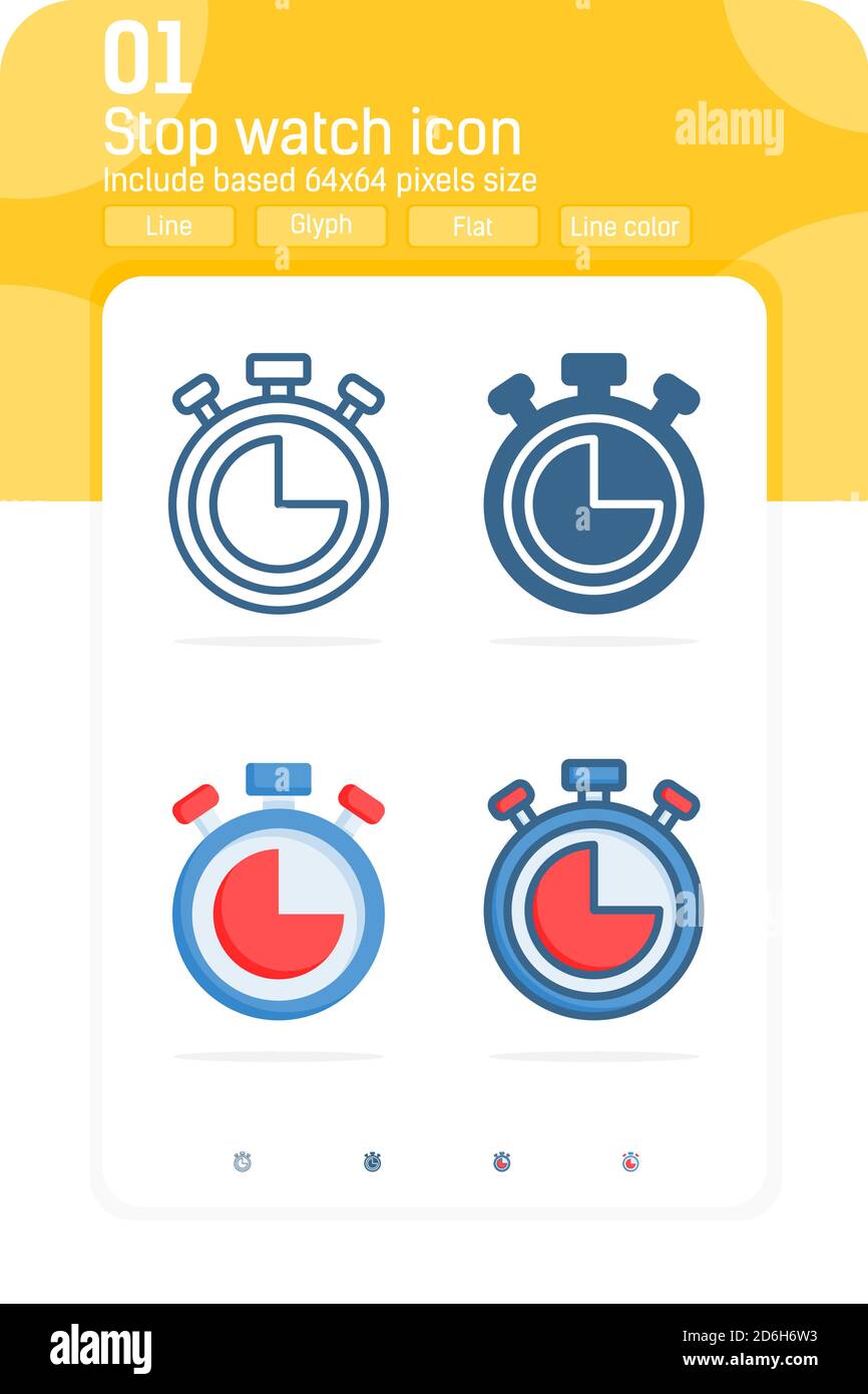 Timer, stop watch premium icon isolated on white background with ...