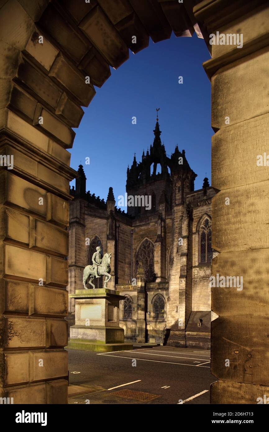 Statue of Charles II in front of St Giles Cathedral or the High Kirk of ...