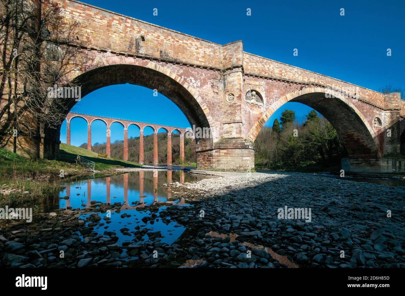 Drygrange Old Bridge and the Leaderfoot Viaduct both now disused which ...