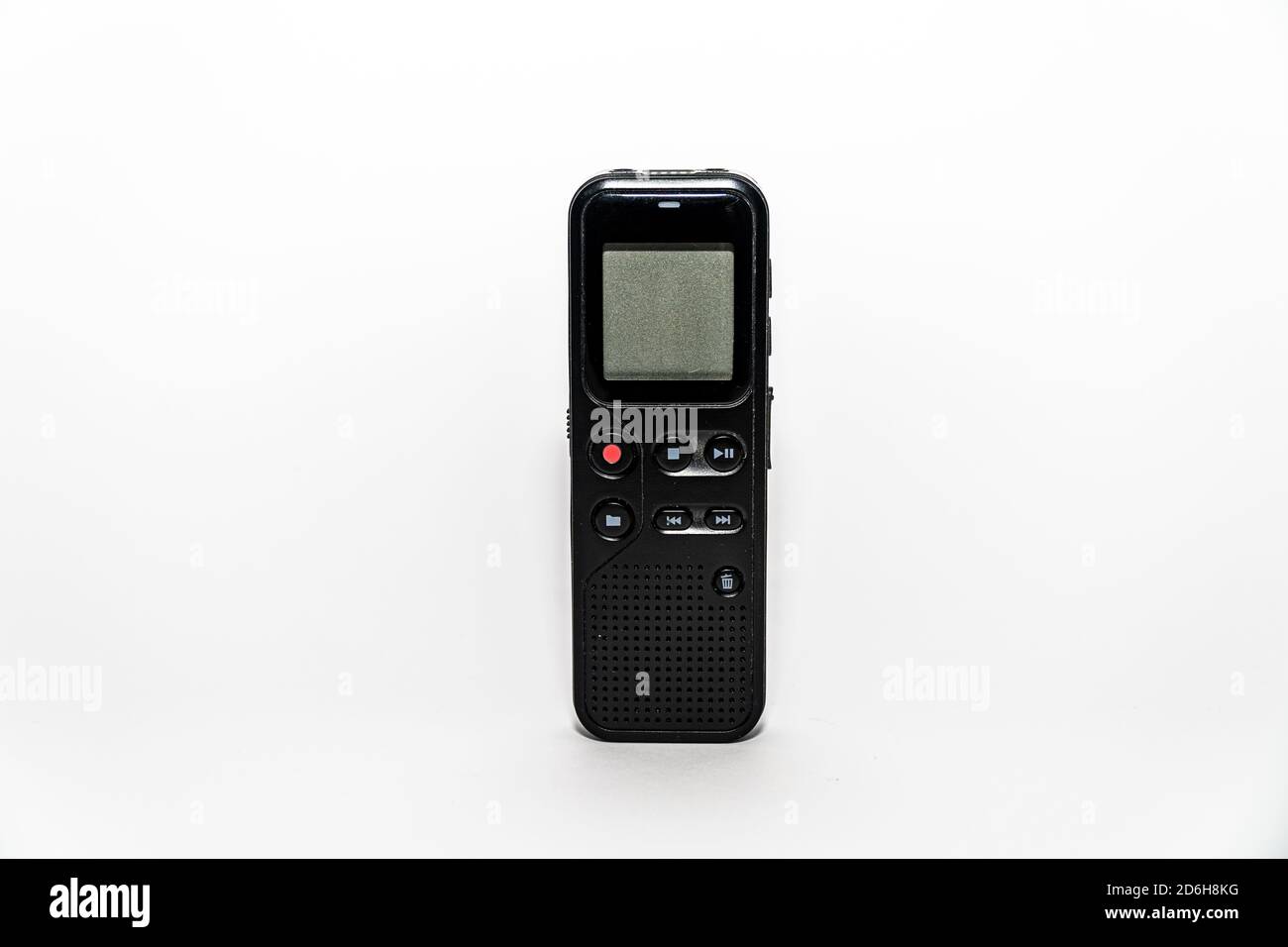 Black digital voice recorder isolated on a white background Stock Photo ...