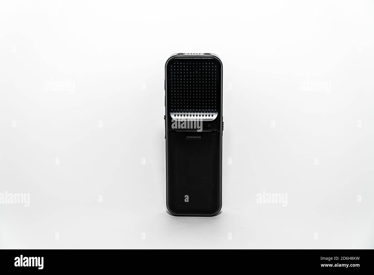 Black digital voice recorder isolated on a white background Stock Photo ...