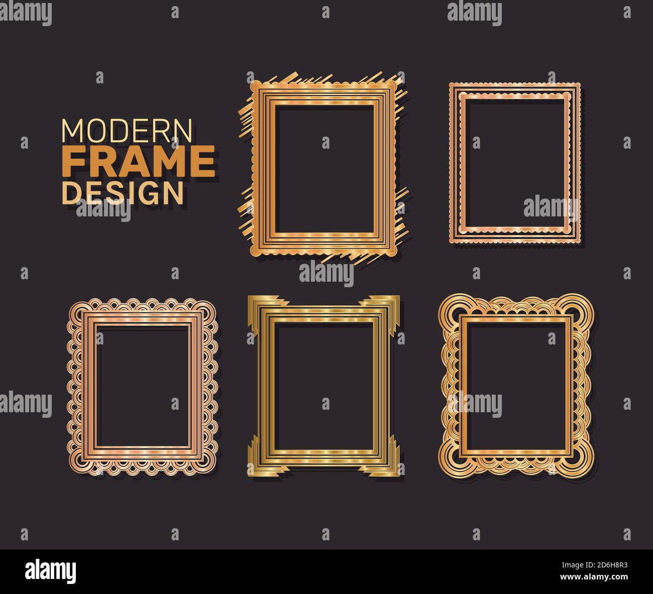 modern frames set gold vector design Stock Vector Image & Art - Alamy