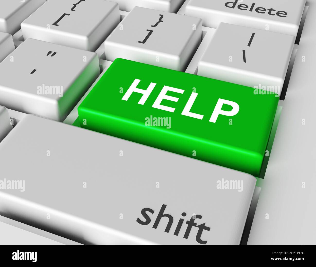 Help concept. Word Help on button of computer keyboard. 3d rendering ...