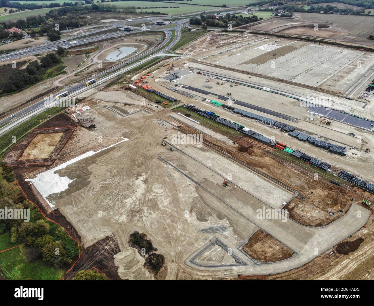 Sevington Inland Border Facility under construction in Ashford, Kent ...