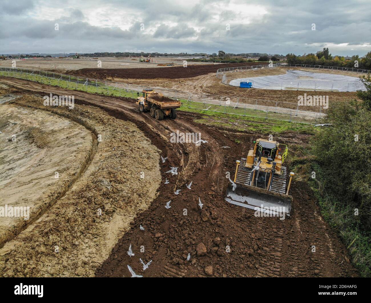 The construction site of the Sevington Inland Border Facility, Ashford ...