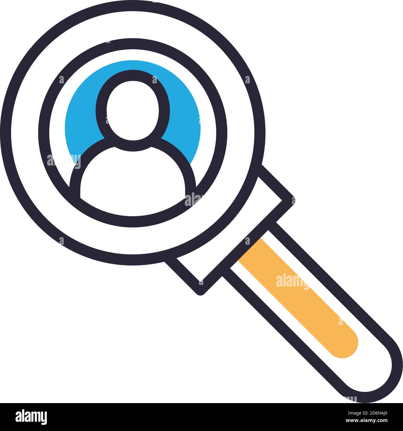 Person in lupe line and fill style icon design, search tool and ...