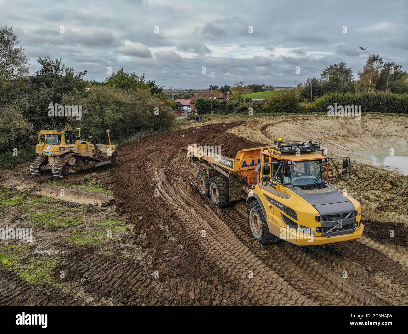 The construction site of the Sevington Inland Border Facility, Ashford ...