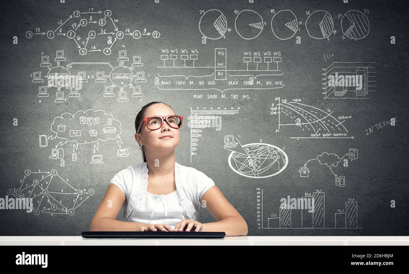 Little school genius Stock Photo - Alamy