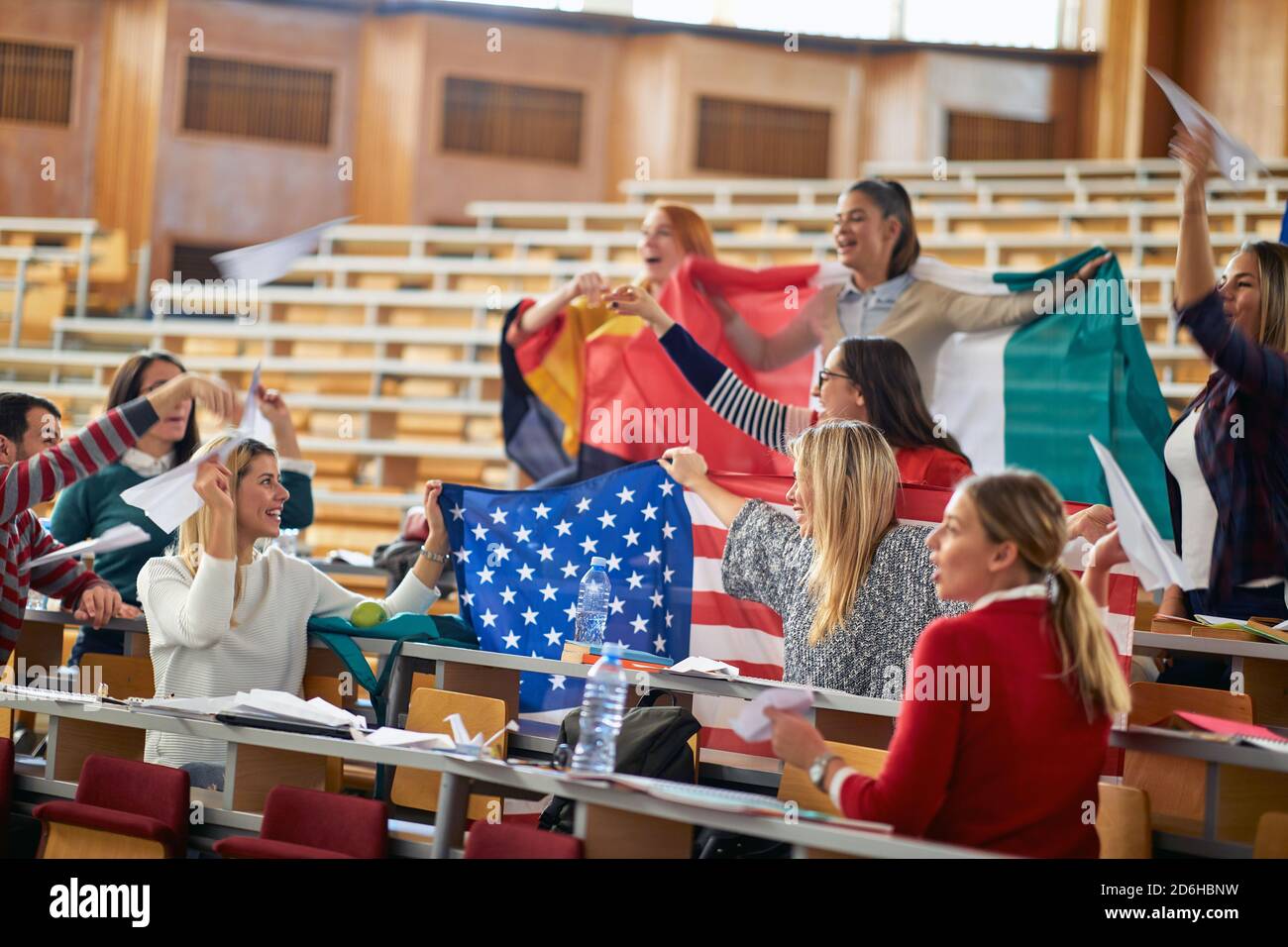 Students spend quality time together in the amphitheater as part of a ...