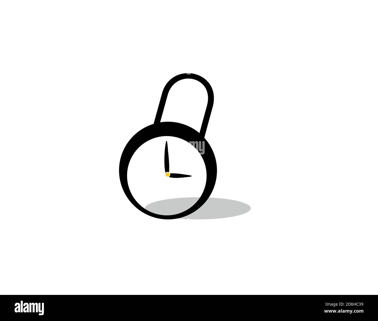 closed clock padlock logo on white background in vector illustration ...