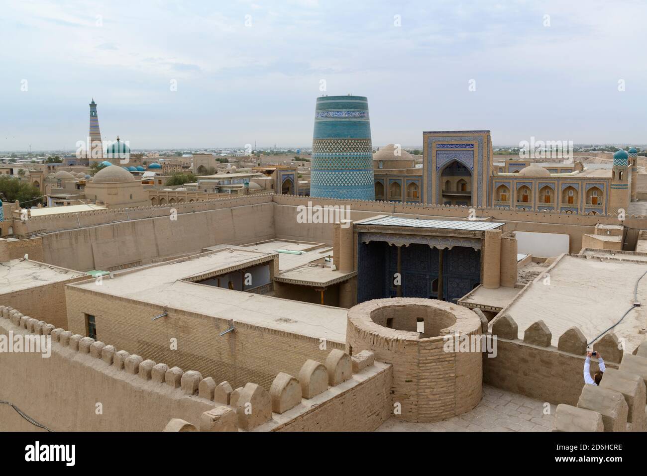 Overview of the Itchan Kala, the walled inner town of Khiva, Uzbekistan.Khiva, Uzbekistan Stock ...
