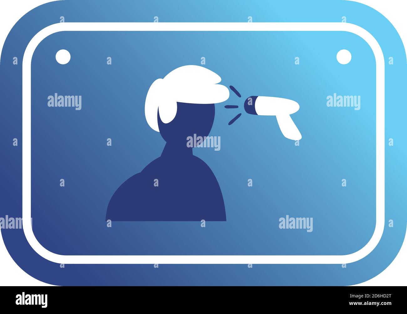 checking man temperature in road sign gradient style icon design of new ...