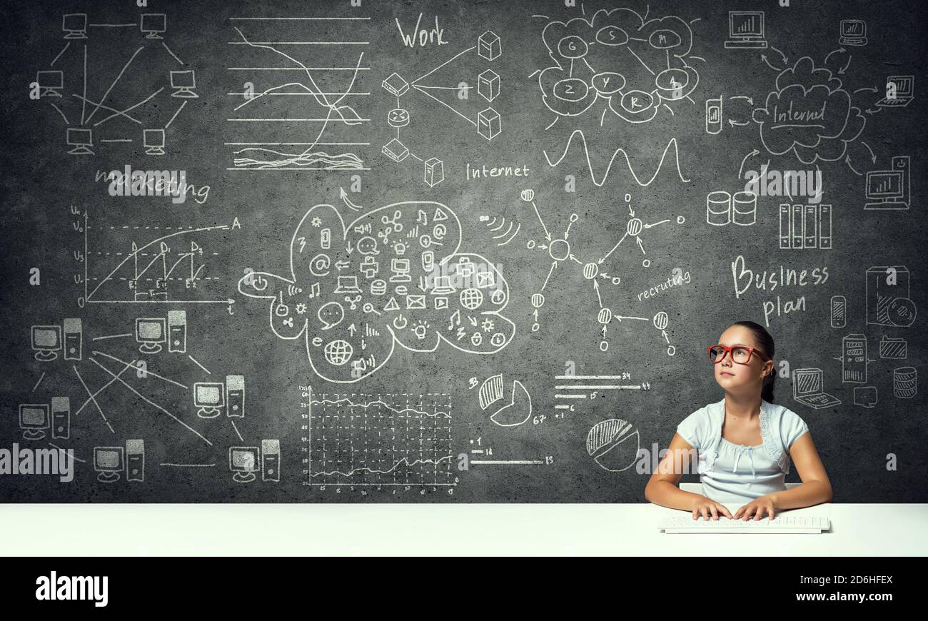 Little school genius Stock Photo - Alamy