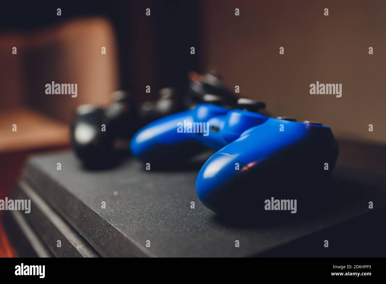 , Controller or Videogame Joystick Console in hands. Close up, game ...