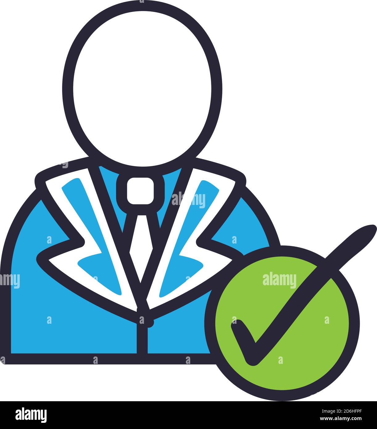 president with check mark line and fill style icon design, election ...