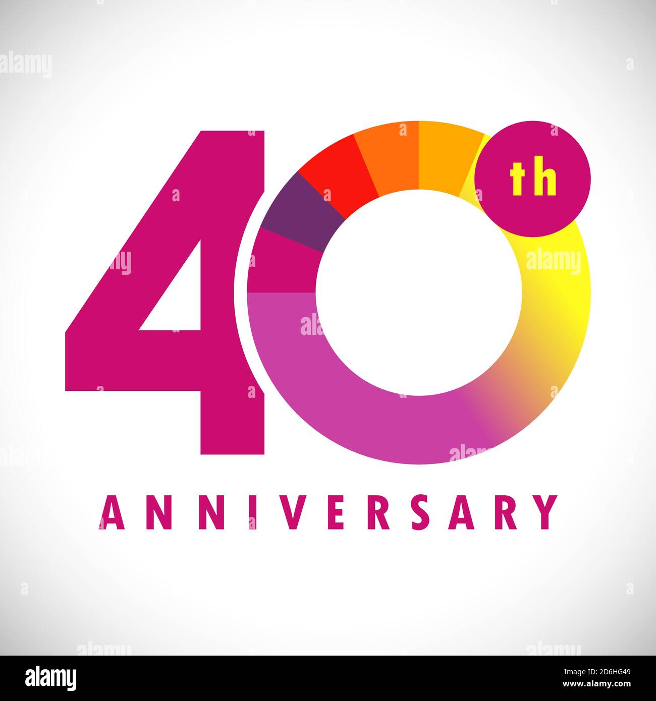 40 th anniversary numbers. 40 years old coloured congrats. Cute ...