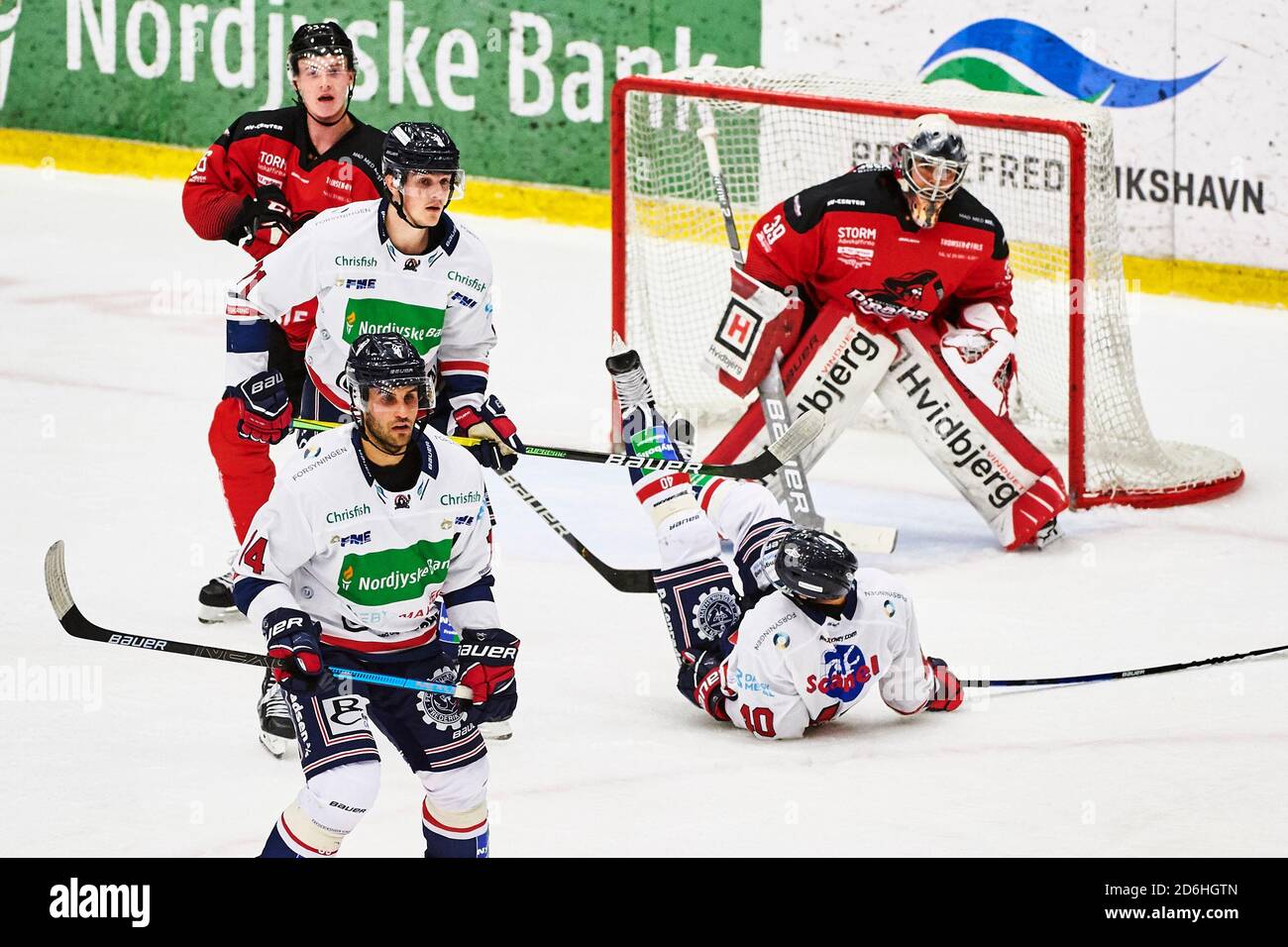 Frederikshavn, Denmark. 16th, October 2020. Jesper Jensen (40) Justin ...