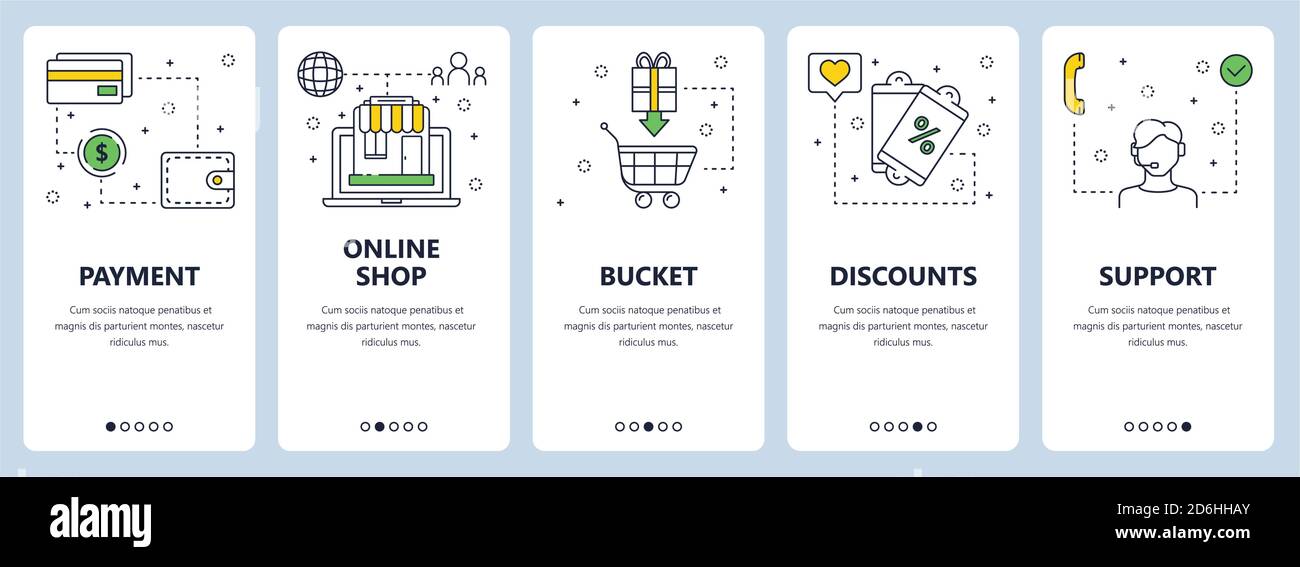 Vector modern thin line online payment concept web banners Stock Vector ...