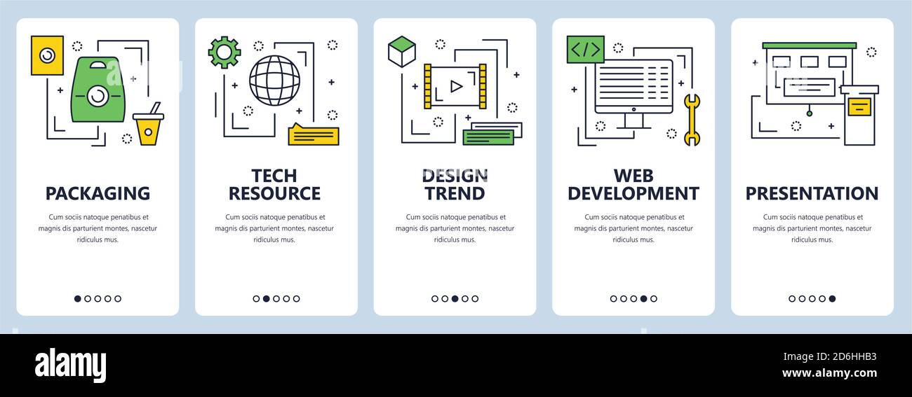 Vector modern thin line packaging concept web banners Stock Vector ...