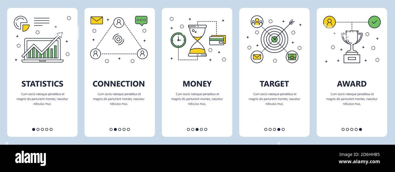 Vector modern thin line statistics concept web banners Stock Vector ...