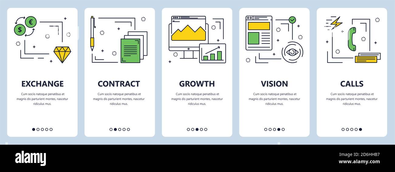 Vector modern thin line exchange concept web banners Stock Vector Image ...