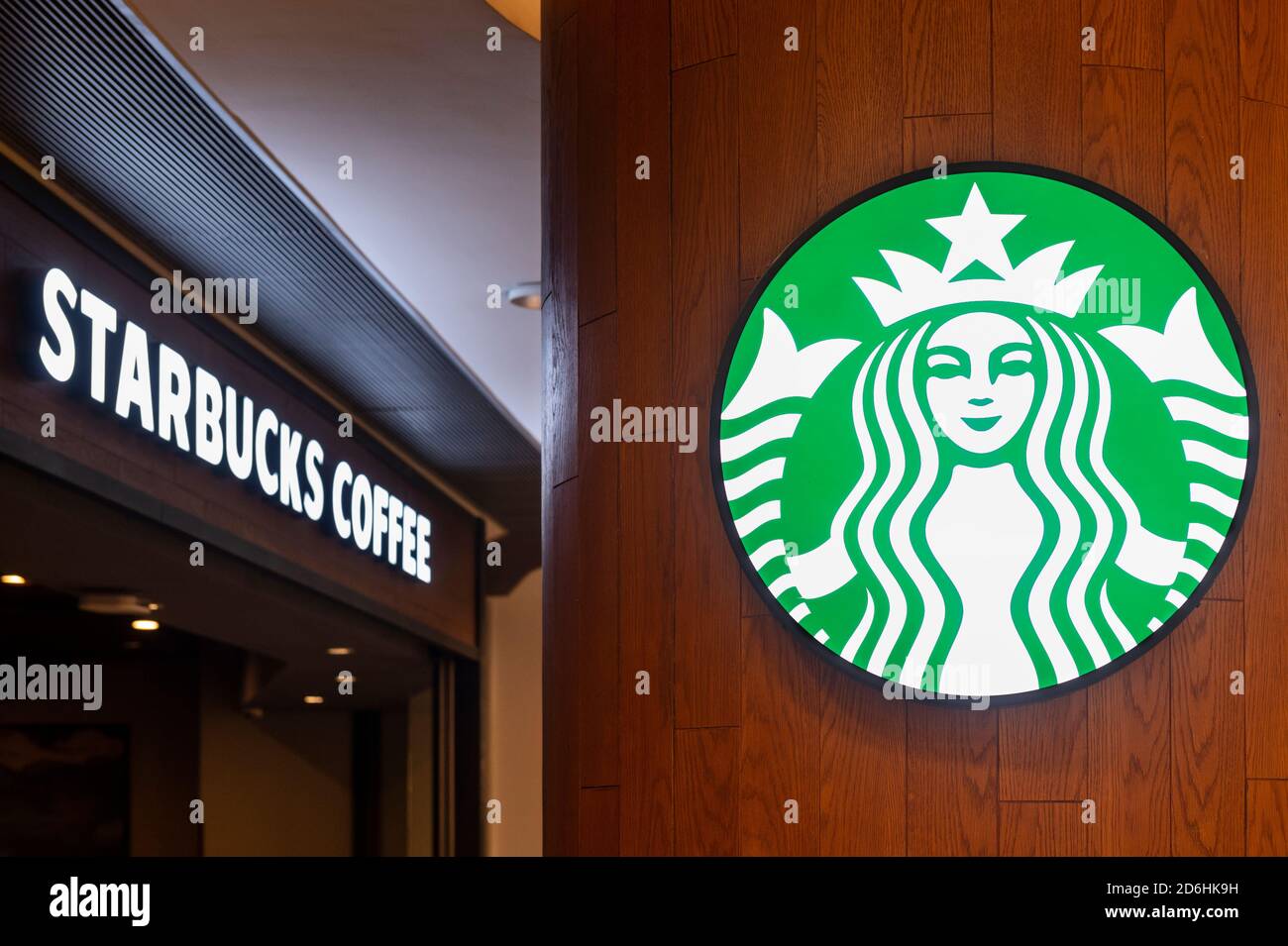 American multinational chain Starbucks Coffee store seen in Hong Kong ...
