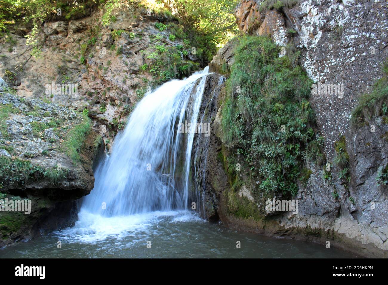 Beautiful mountain landscape. Mountain waterfall Stock Photo - Alamy