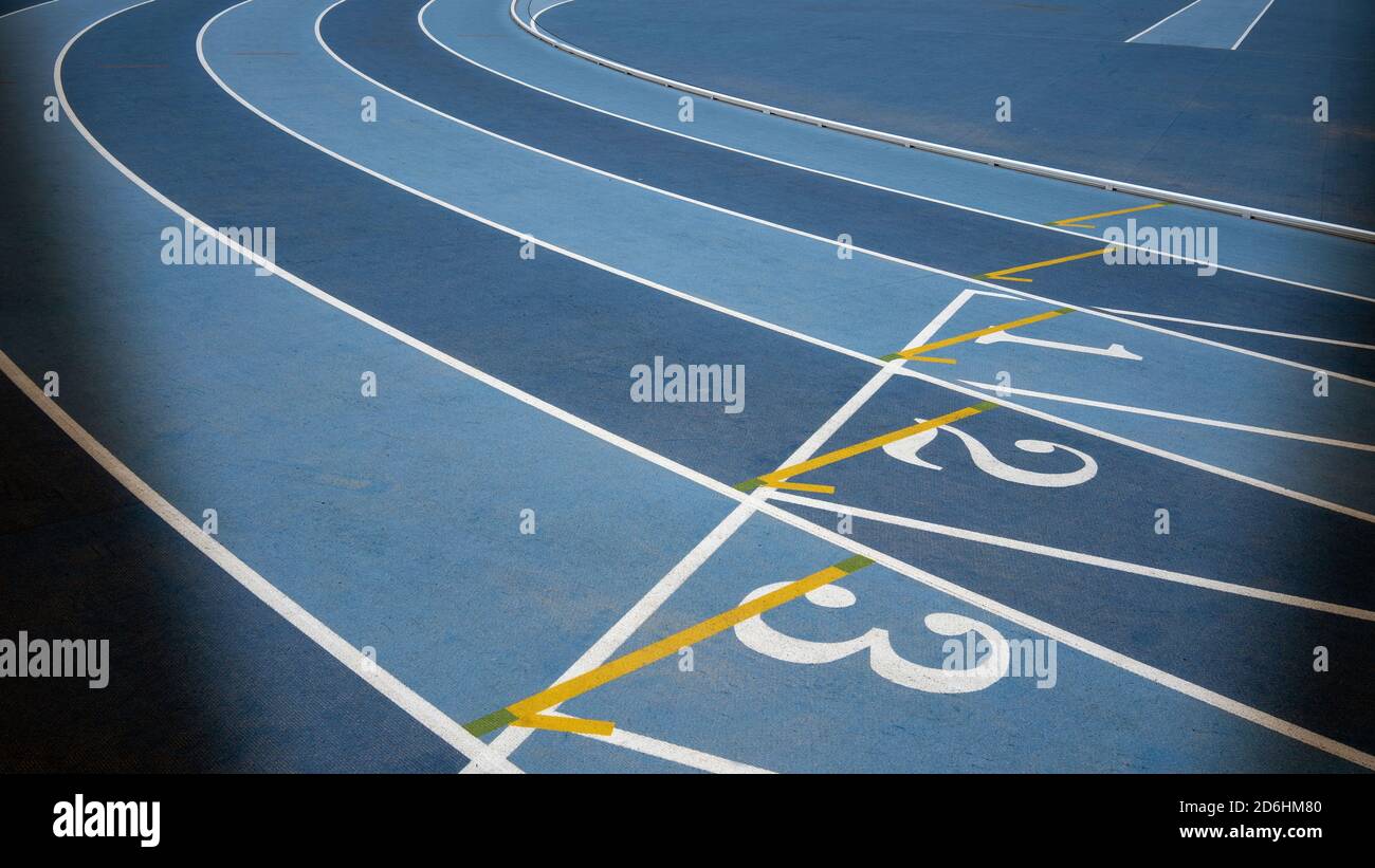 Athletics track view, ready for competition Stock Photo - Alamy