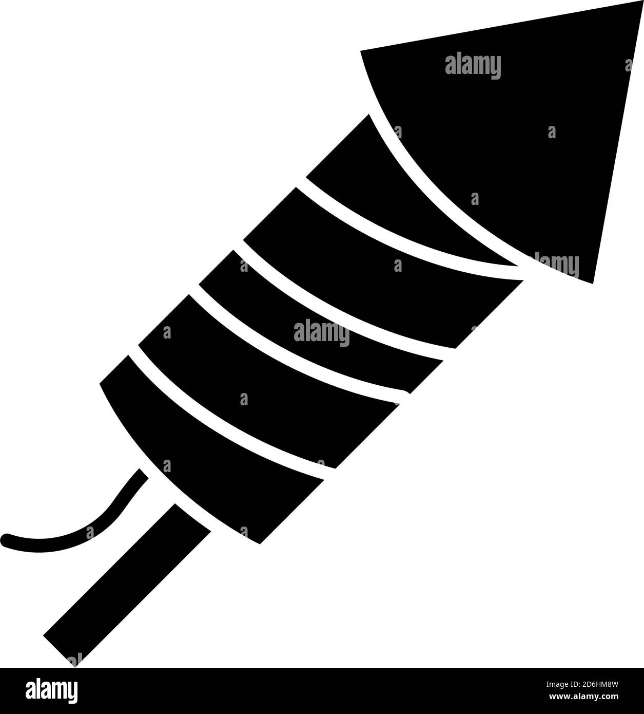 firework rocket icon over white background, silhouette style, vector ...