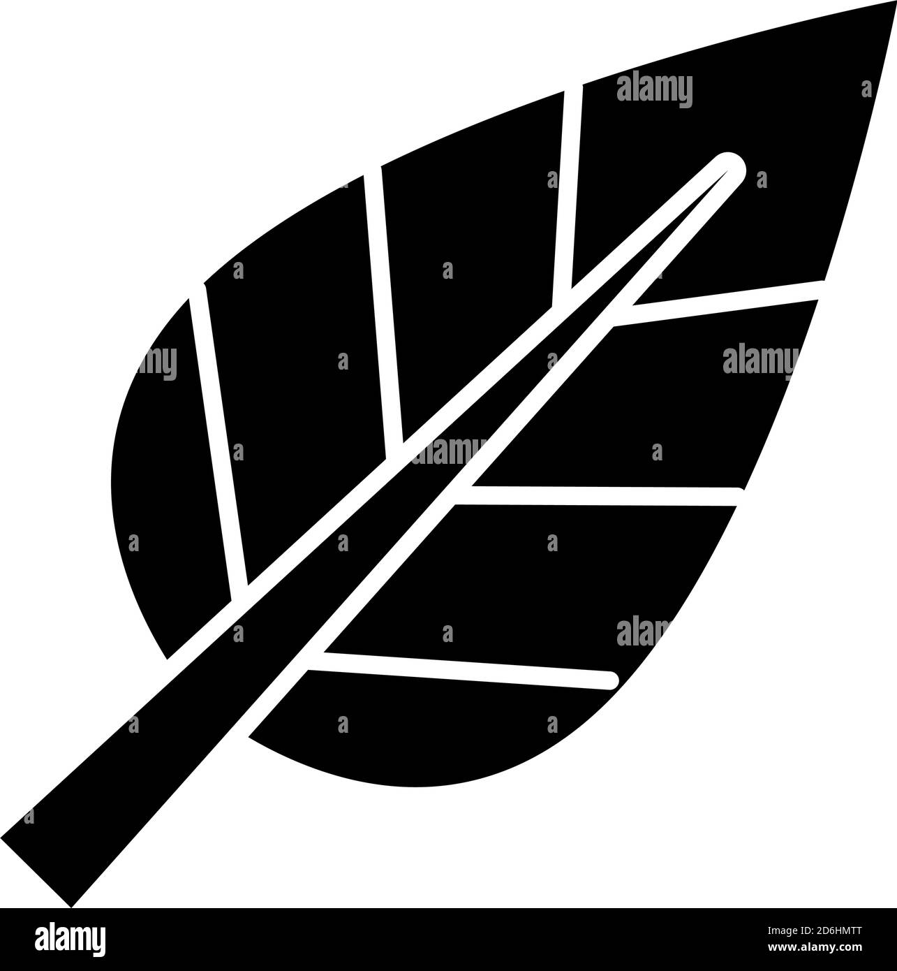 dry leaf icon over white background, silhouette style, vector ...