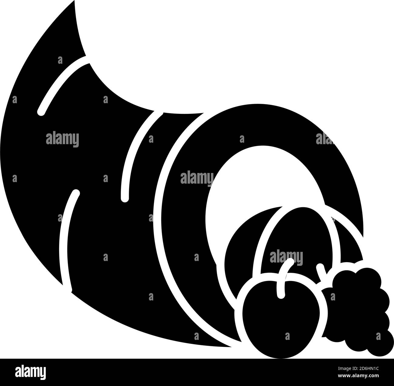 Cornucopia horn of plenty or thanksgiving over white background ...