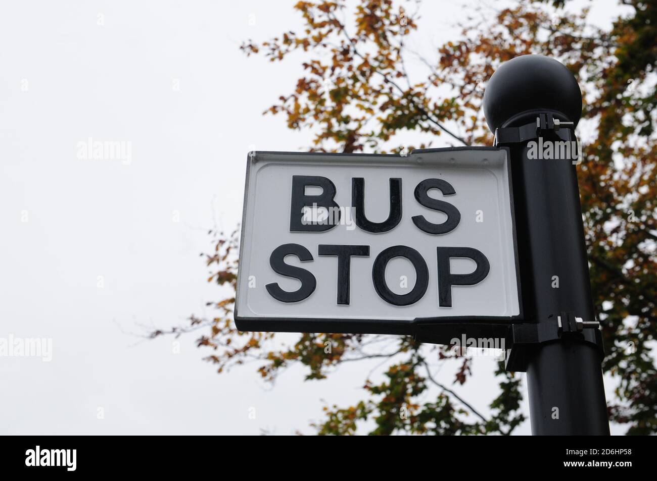 Distinctive bus stop sign Stock Photo - Alamy