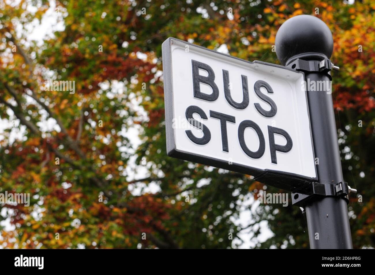 Distinctive bus stop sign Stock Photo - Alamy