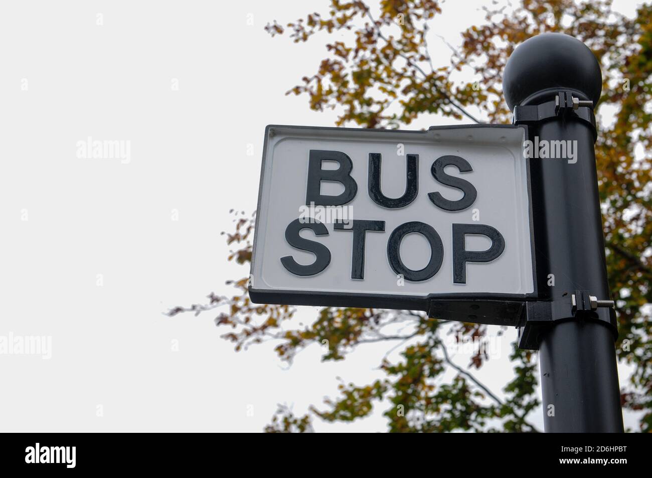 Distinctive bus stop sign Stock Photo - Alamy