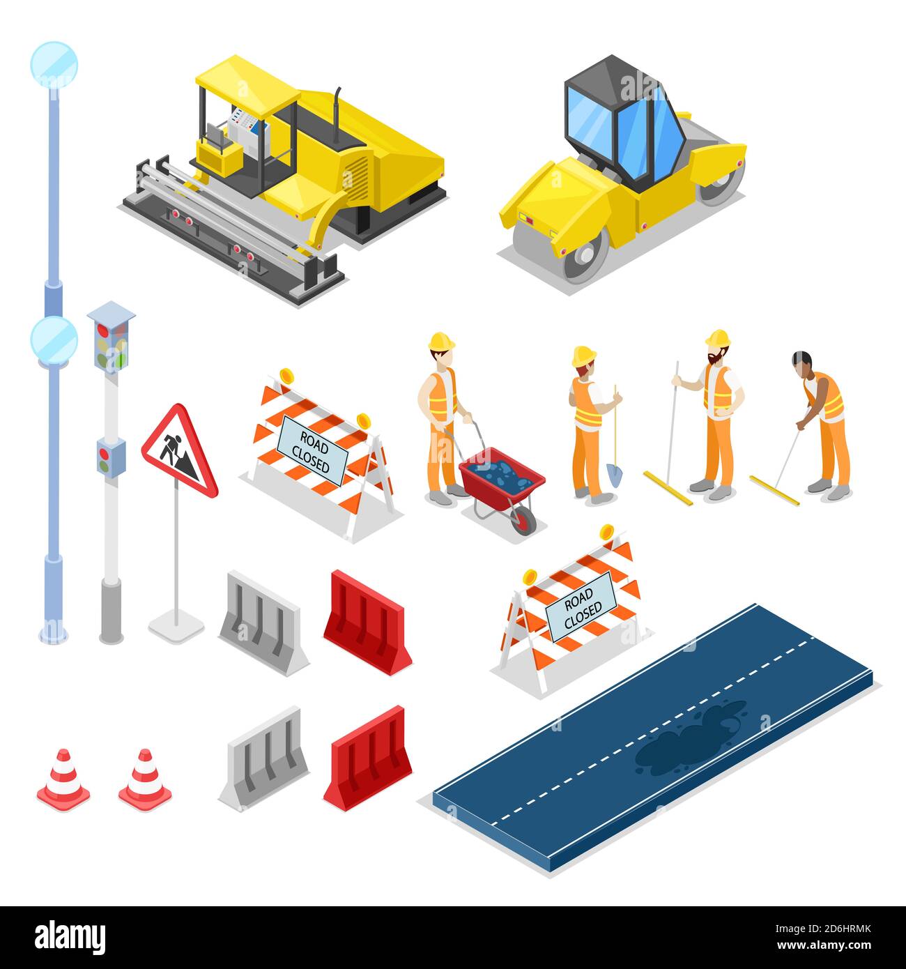 Road repair industry asphalt construction Stock Vector Images - Alamy